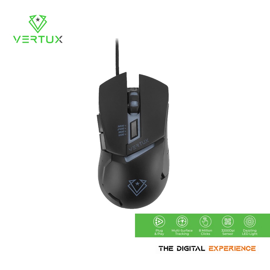 Vertux Dominator Highly Tactile Wired Ergonomic Mouse 1ms Quick ...