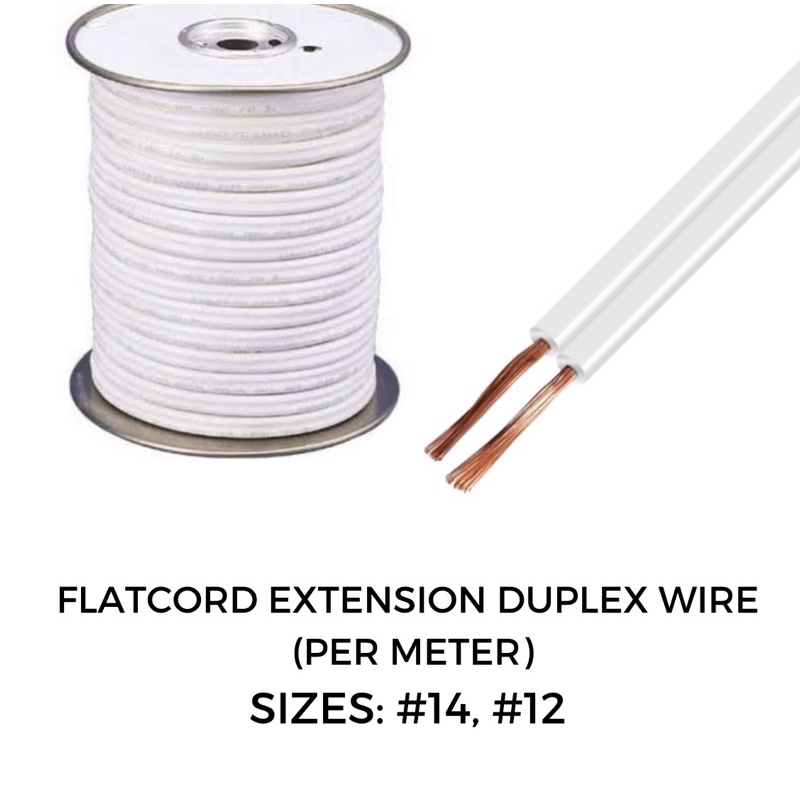 #14 #12 FLATCORD EXTENSION DUPLEX WIRE (PER METER) | Shopee Philippines