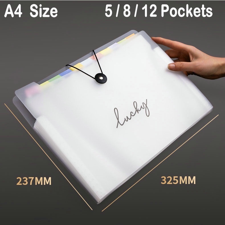 5/8/12 Pockets A4 Expending File Holder with Botton Office School ...