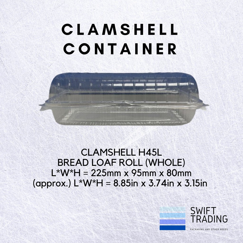 Clamshell Packaging Container OPS Plastic Material [ Whole Bread Loaf ...