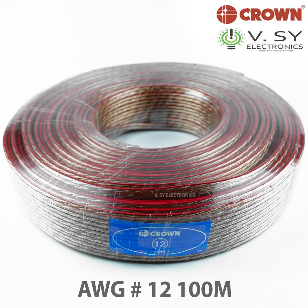 Original Crown High End AWG 12 Speaker Wire Roll 100M #12 AWG12 Professional Speaker Wire Gauge ...