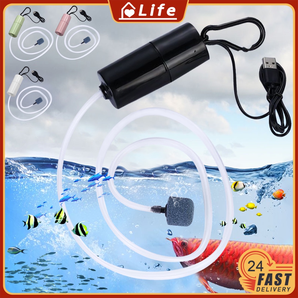 Aquarium Oxygen Air Pump Fish Tank USB Mini Aquarium Fish Tank Air ...