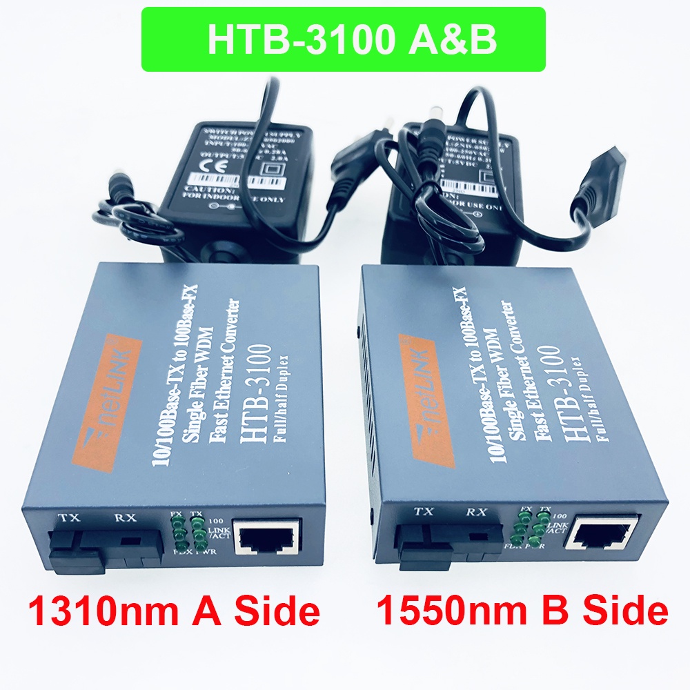 1 Pair HTB-3100 Optical Fiber Media Converter Fiber Transceiver Fiber ...