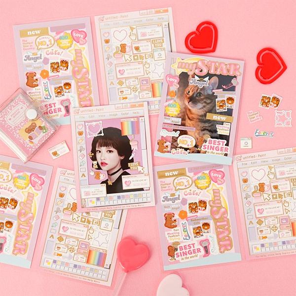 Daiso Korea New Deco Sticker Toploader Deco Sticker Korea Cute Sticker ...