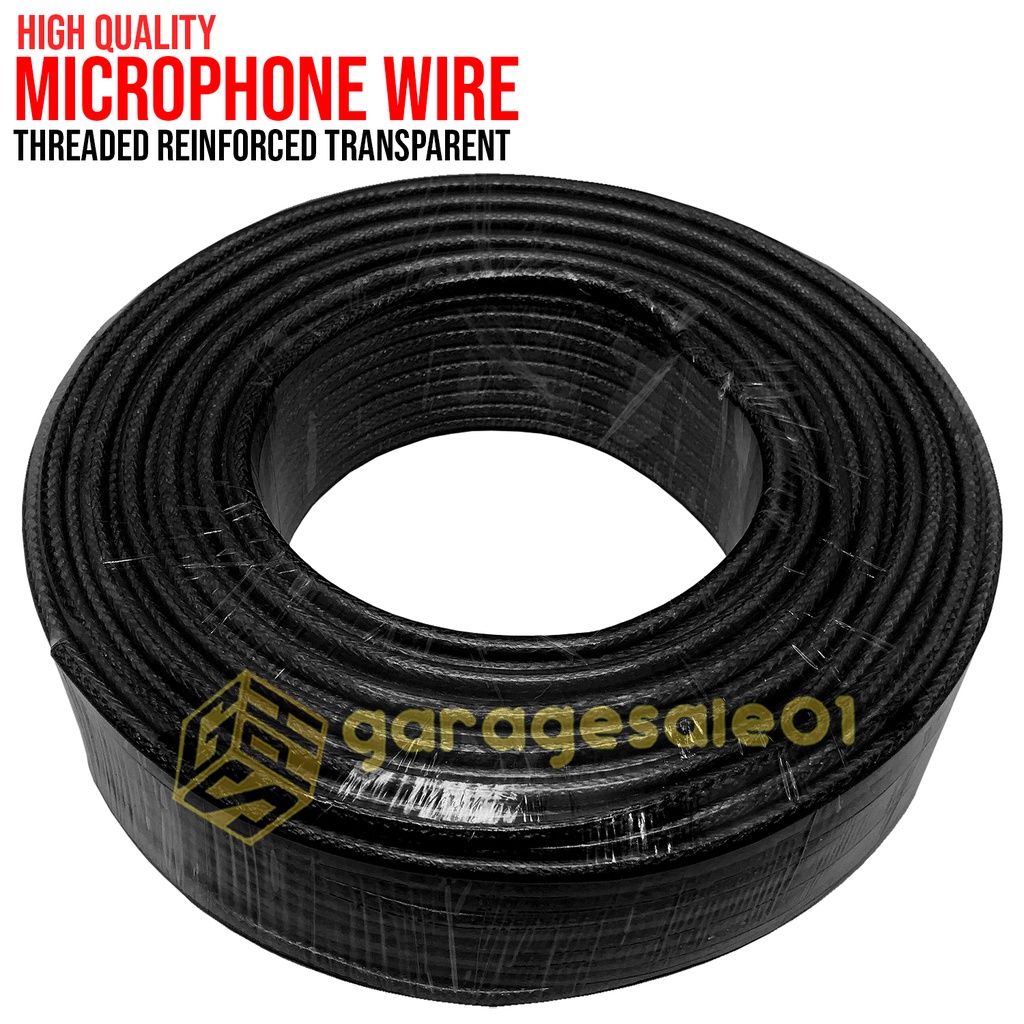 High Quality Threaded Reinforced Microphone Wire Cable Black (PER ROLL ...