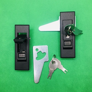 SHEFA Push Button Door Lock for Data Panel Electrical Box Black Powder ...