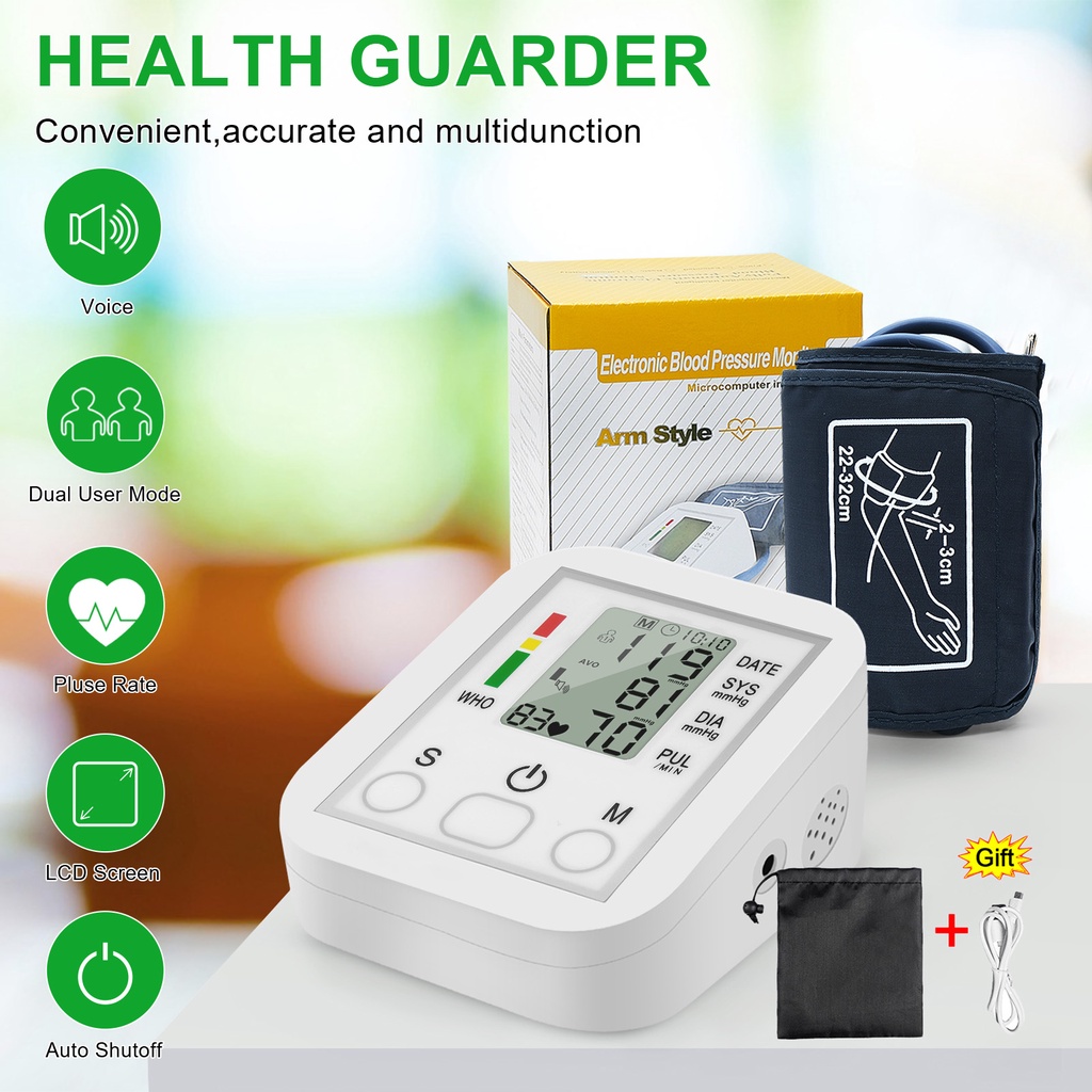 USB Digital Automatic Blood Pressure Monitor & Tonometer Arm Band Type ...