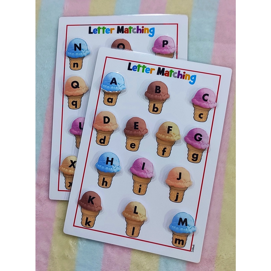 Ice cream ALPHABET Matching Letters/ Laminated Sheets (A4 size only ...