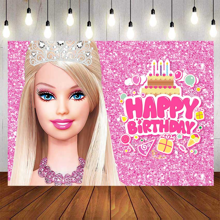 Barbie Princess with Crow Birthday Backdrop For Photography Baby Shower ...