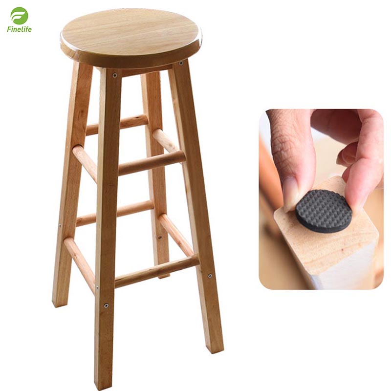 Finelife Solid Wood Milk Tea Stool Household High Chair Nordic Log ...