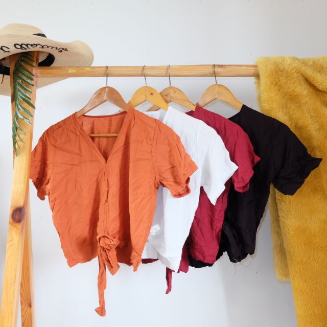 Summer Ribbon Tie Blouse | Shopee Philippines