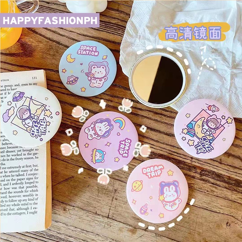 Random Cute Space Trip Mini Pocket Small Round Mirror Cartoon Portable ...