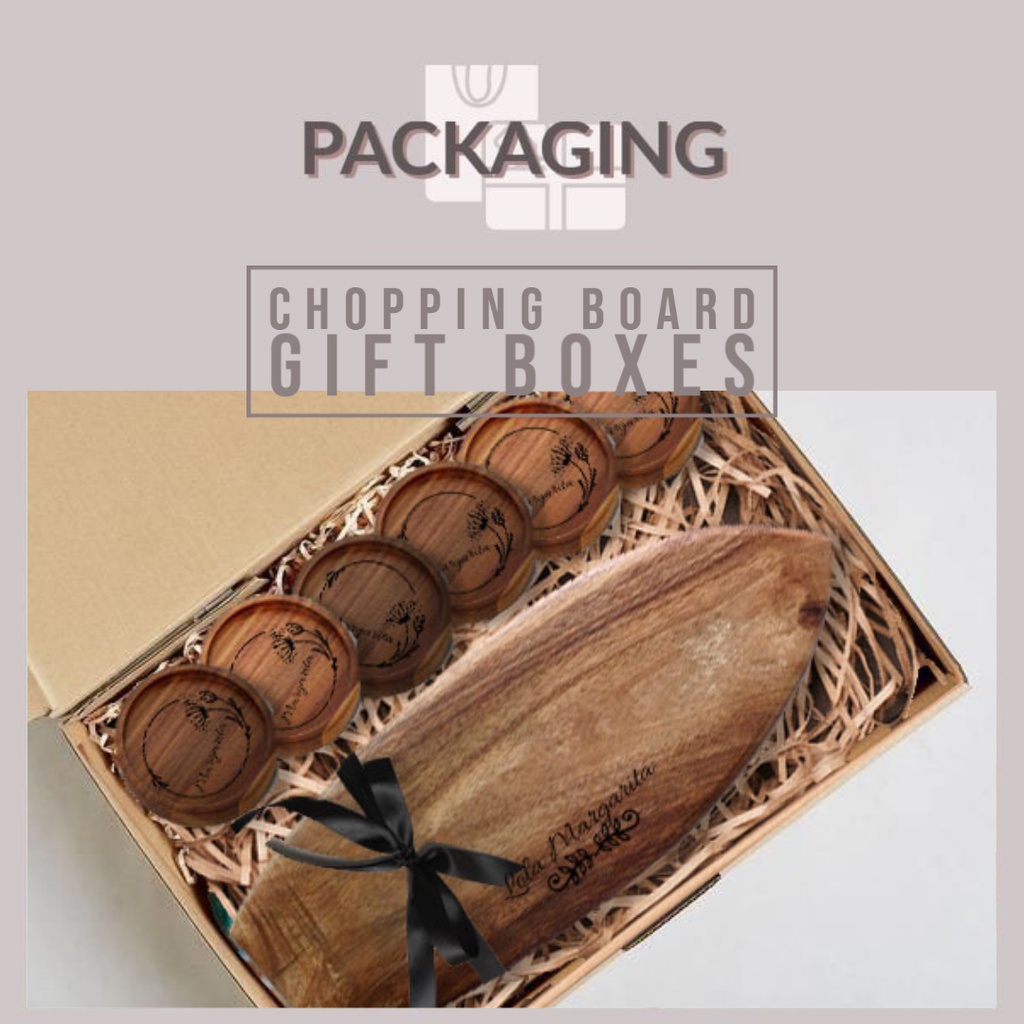 Kraft Gift Paperboard Corrugated Box (Chopping board/Coaster/Plates ...