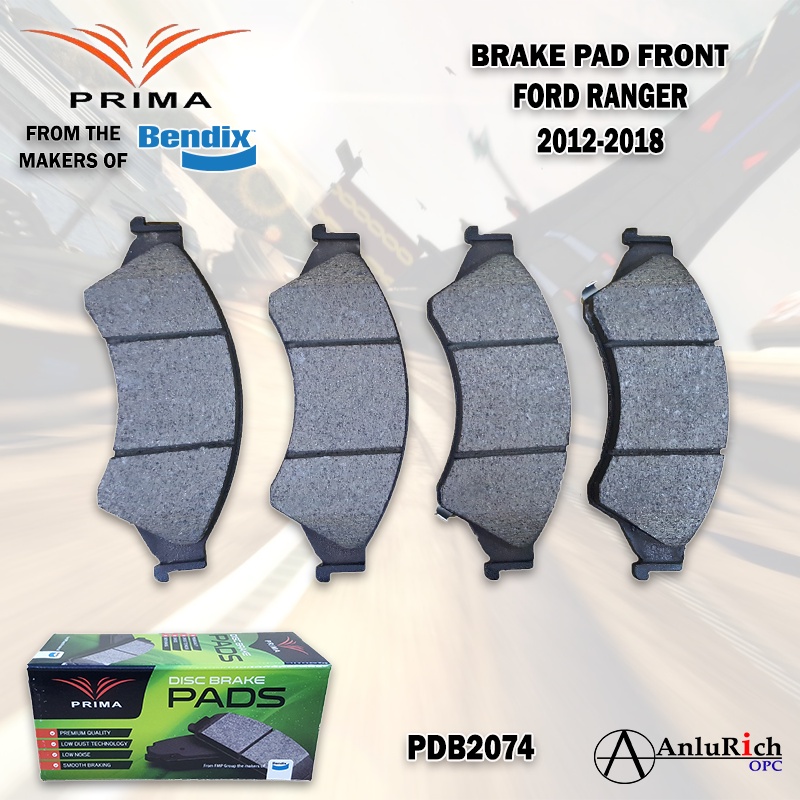 PRIMA Front Brake Pad SET for Ford Ranger 2012-2018 (PDB 2074/PDB2074 ...