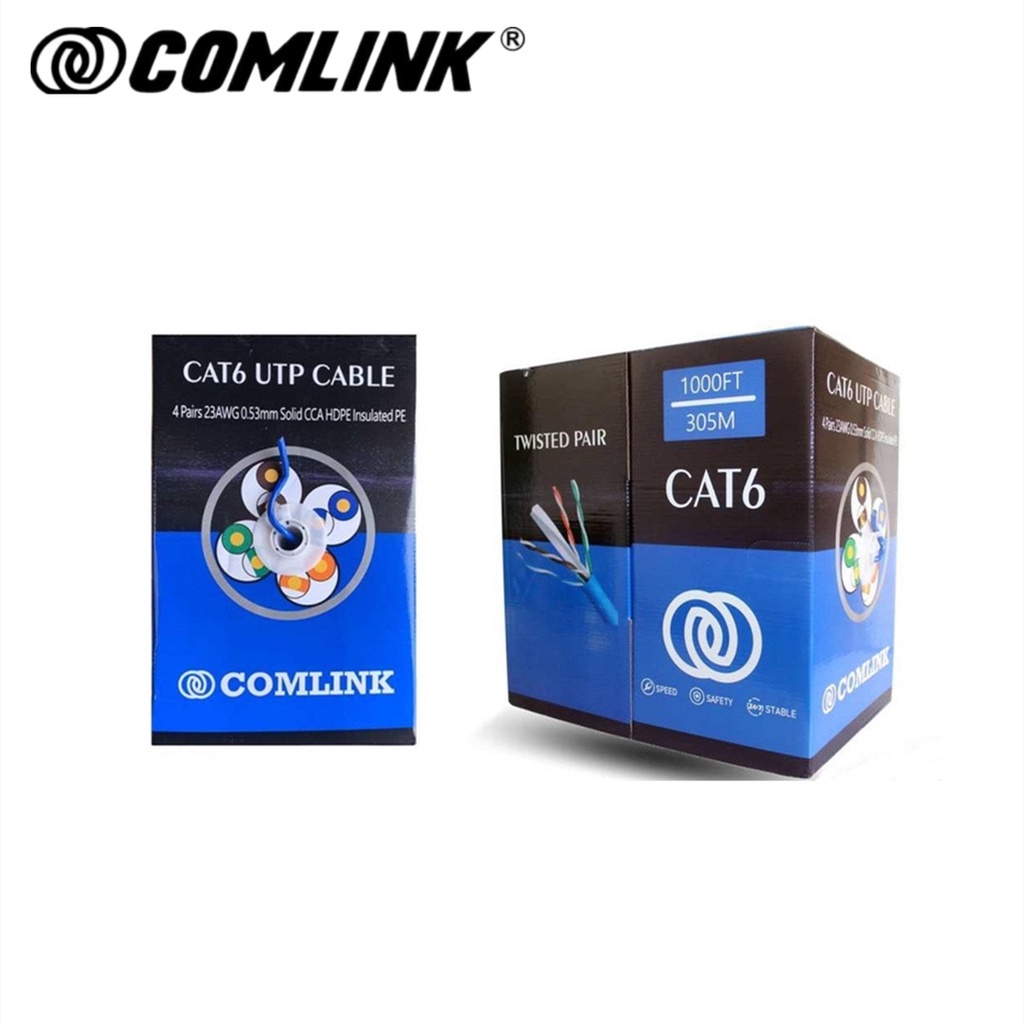 COMLINK CAT6 UTP CABLE INDOOR SOLID CCA NETWORK CABLE LAN CABLE ...