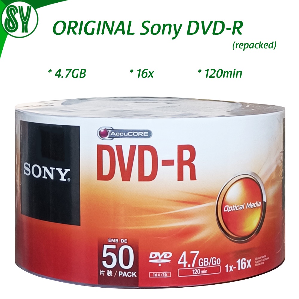 ORIGINAL Sony DVD-R 4.7GB Recordable 16x DVD Media Blank DVD Disk NEW ...