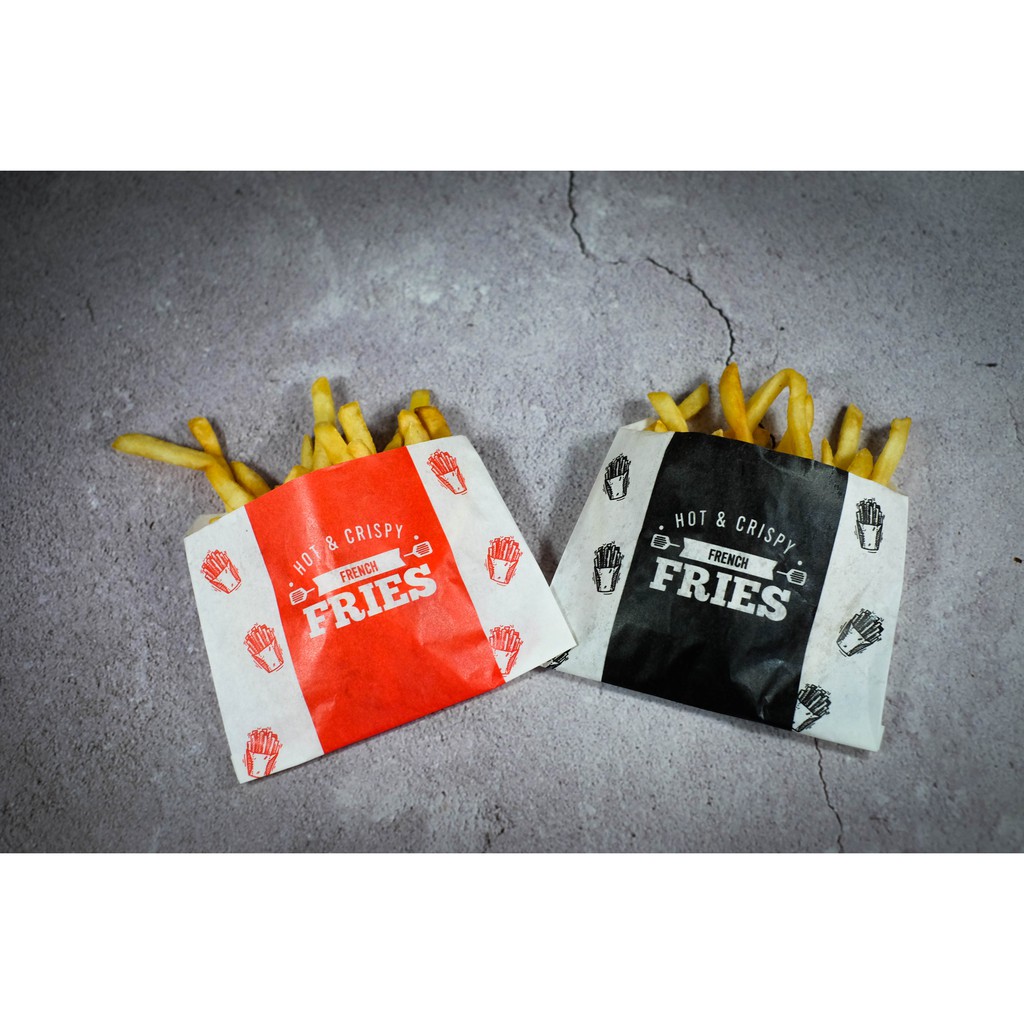 French Fries Wrapper Pouch Greaseproof with Design 100pcs. | Shopee ...