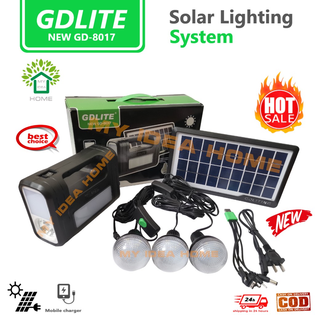 GDlite GD-8017 NEW (This is not GDPLUS) Solar Lighting System Kit COD ...