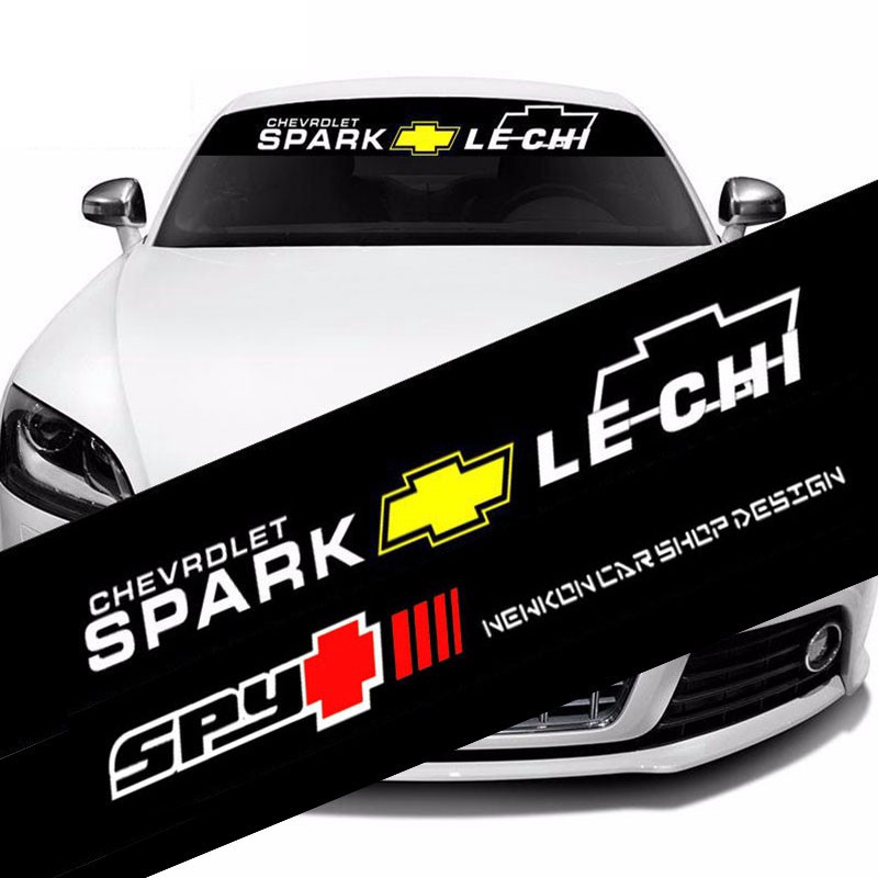 130x21cm Modified Spark SPY Reflective Vinyl Car Front Rear Windshield ...