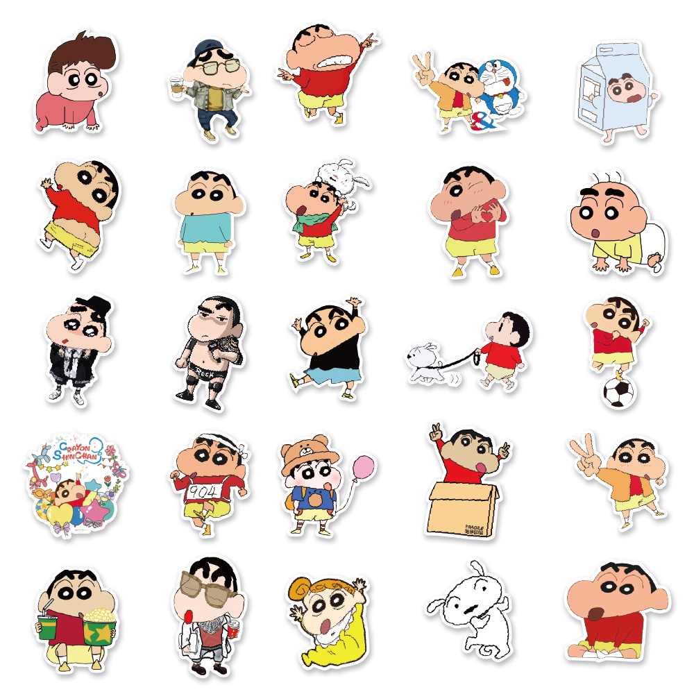 MUYA 50pcs Crayon Shin Chan Stickers for Kids Japanese Cartoon Stickers ...