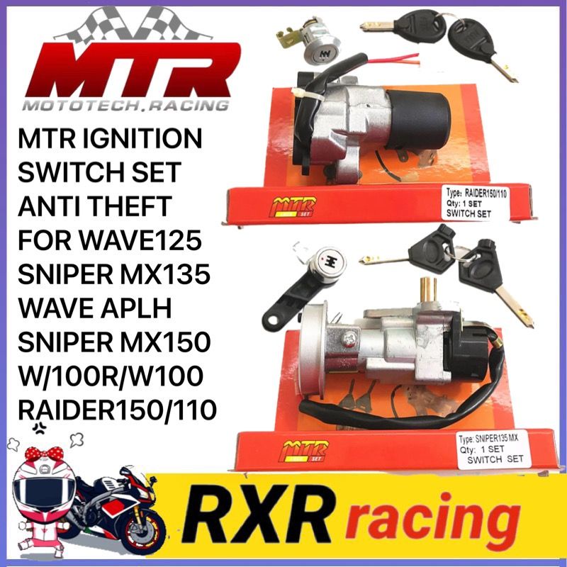 MTR IGNITION SWITCH SET ANTI THEFT FOR WAVE125 SNIPER MX135 WAVE APLH ...