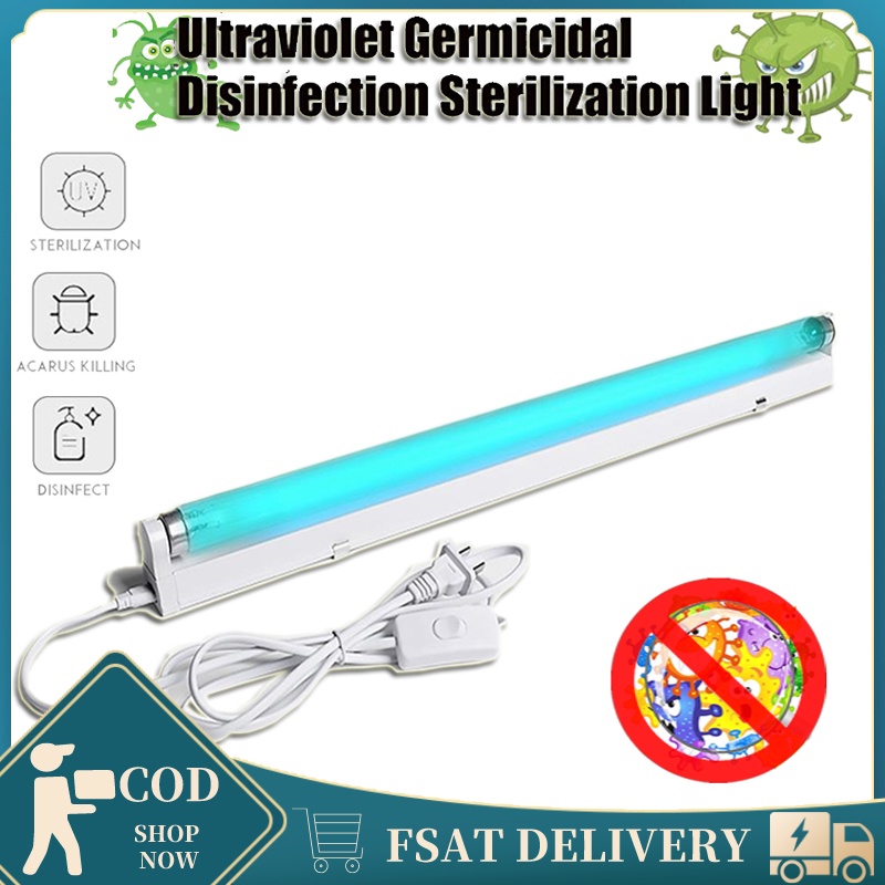 8W Germicidal Lamp Light T5 Tube UVC Sterilizer Kill Dust Mite ...