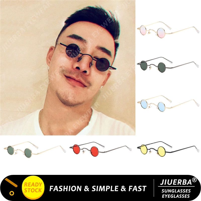 【READY STOCK】Korean Style Round Sunglasses For Men Retro Metal Frame ...
