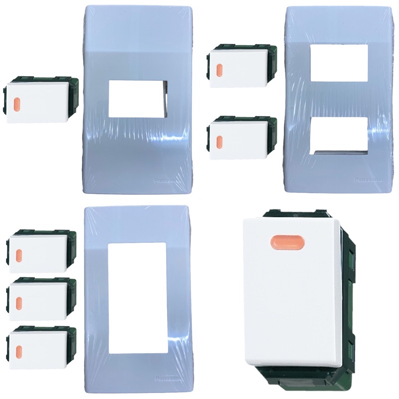 Panasonic WIDE series Illuminated(neon) 1-Way, 3-Way Switch SET ...