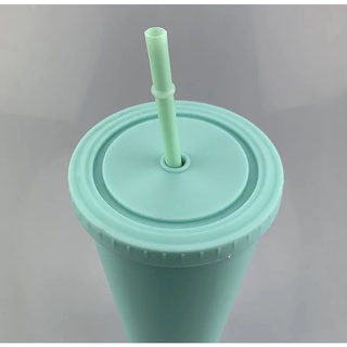 24oz Cute Tumbler Colored Double Walled Acrylic Rubber Plastic Matte ...