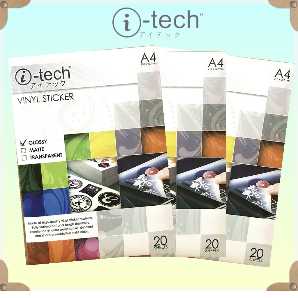 ITech Vinyl Sticker Waterproof A4 Matte/Glossy/Transparent | Shopee Philippines