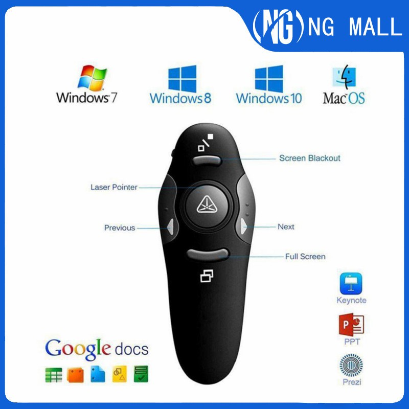 NG 2.4GHz Wireless Presenter Remote Presentation USB Control PowerPoint ...
