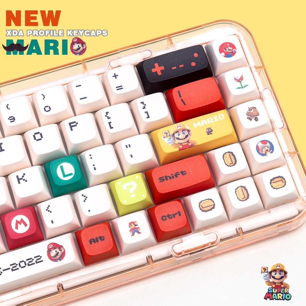NEW Mario Keycaps PBT XDA Profile 144Key Compatible With 60/70/80 ...