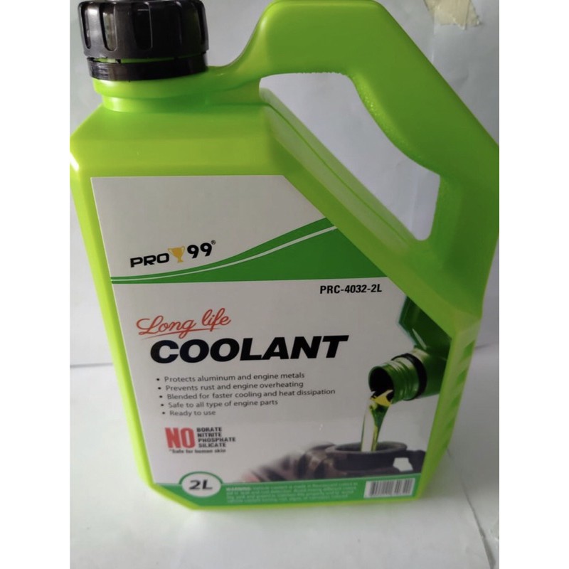 Pro 99 Radiator coolant 2liters long life coolant Green | Shopee Philippines