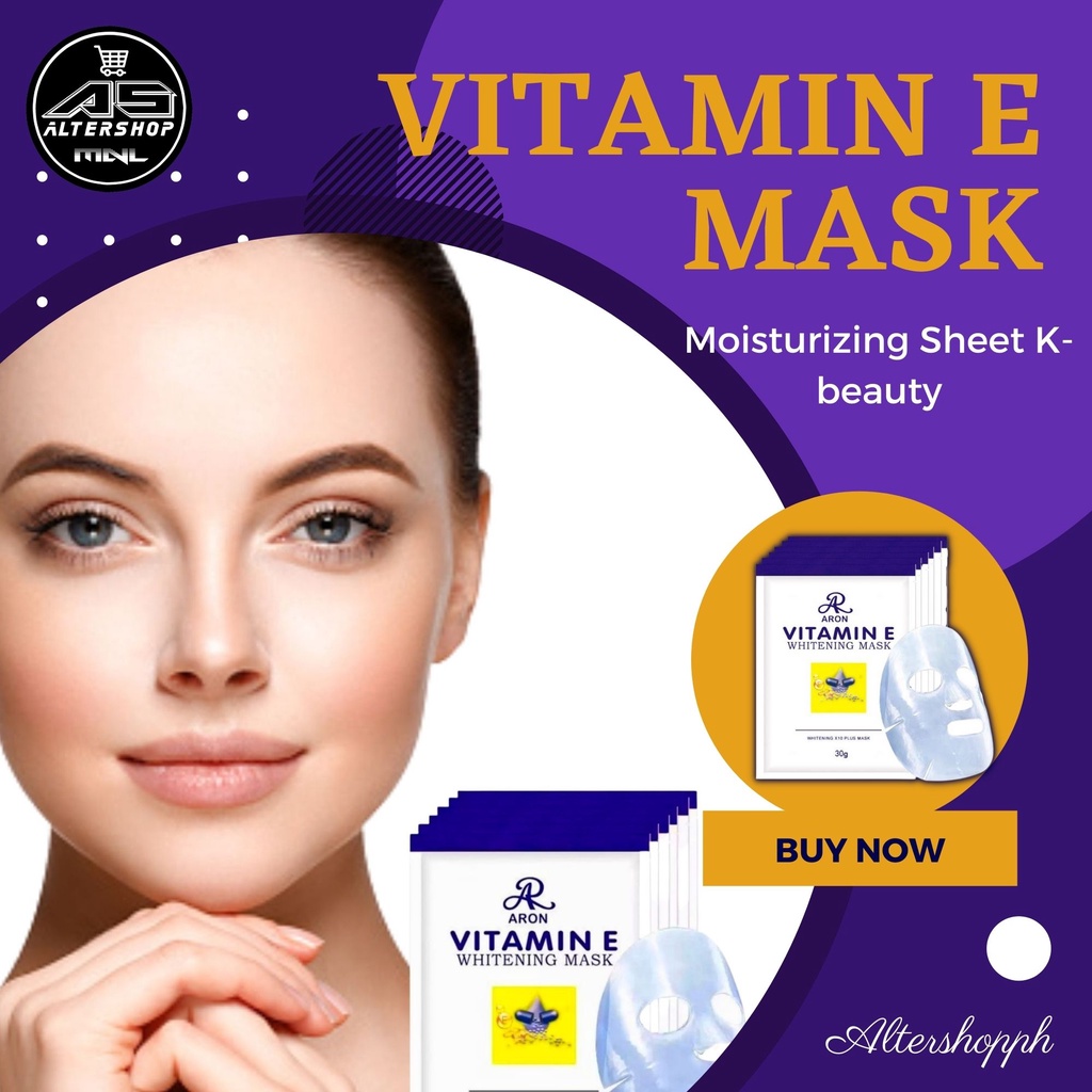 Original Aron Vitamin E Whitening Mask 30g Mask Whitening Skin Face ...