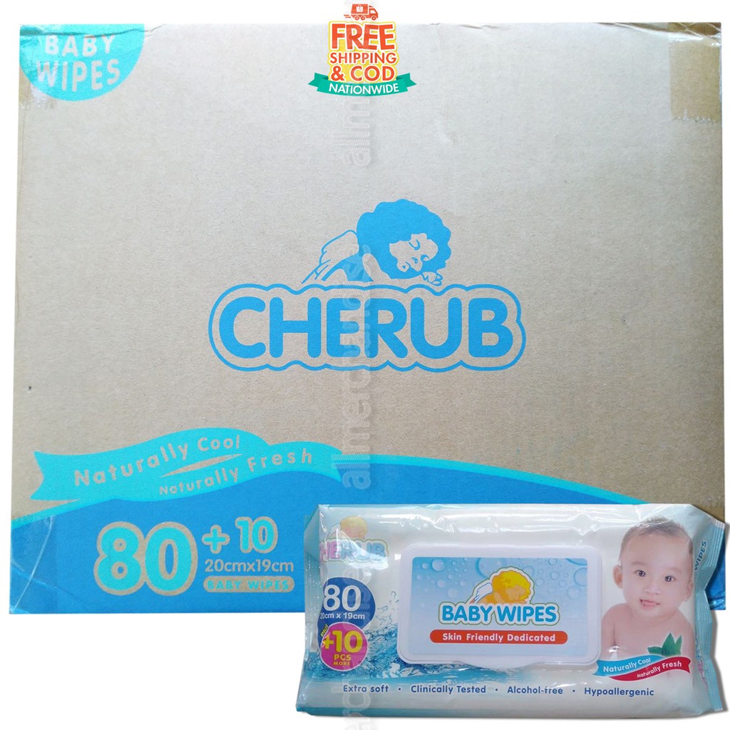 COD Box of Cherub Baby Wipes 90 Sheets (12 Packs) | Shopee Philippines