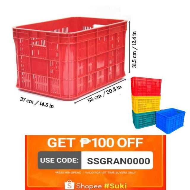 Fruit & Vegetable Crate (1piece)/ Multi Purpose Crate Heavy Duty LARGE ...