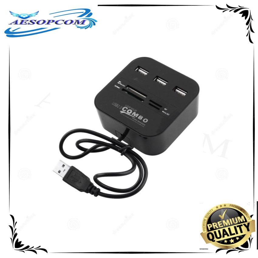 Usb 2 0 Hub Combo All In One Multi Card Reader With 3 Ports For Mmc