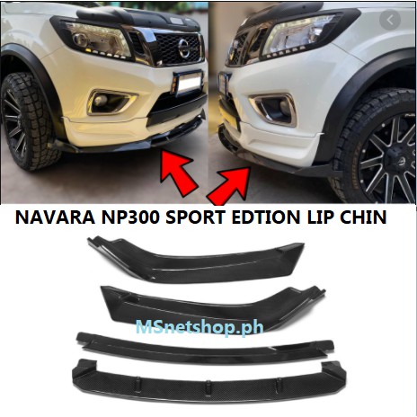 Navara NP300 Sport Edition Carbon Front Bumper Lip Chin Splitter ...