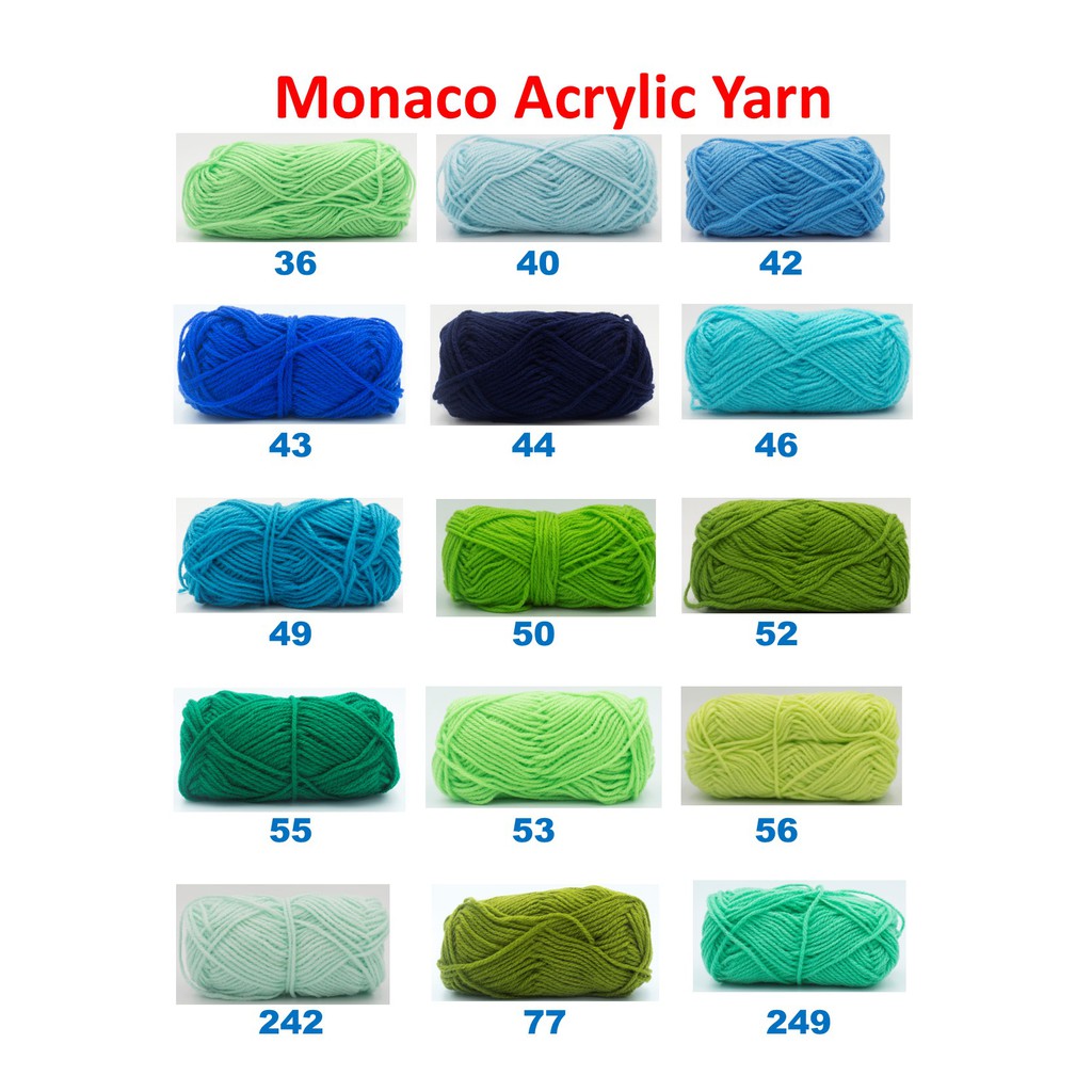 Monaco Acrylic Yarn 3 Ply (shades of Blue and Green) | Shopee Philippines