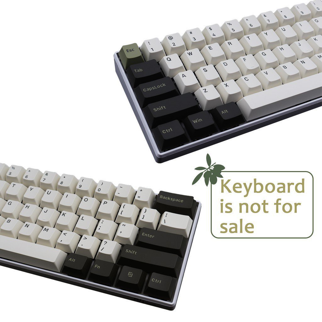 Keycap Double Shot GMK Olive 150 Cherry Profile Thick PBT Keycaps of MX ...