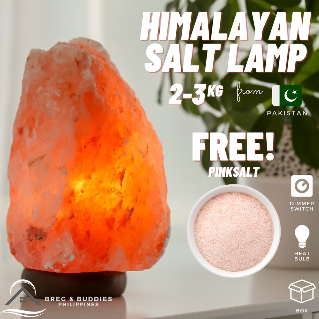 Himalayan Salt Lamp 2-3KG with Bulb and Dimmer | Night Lamp | Desk Lamp ...