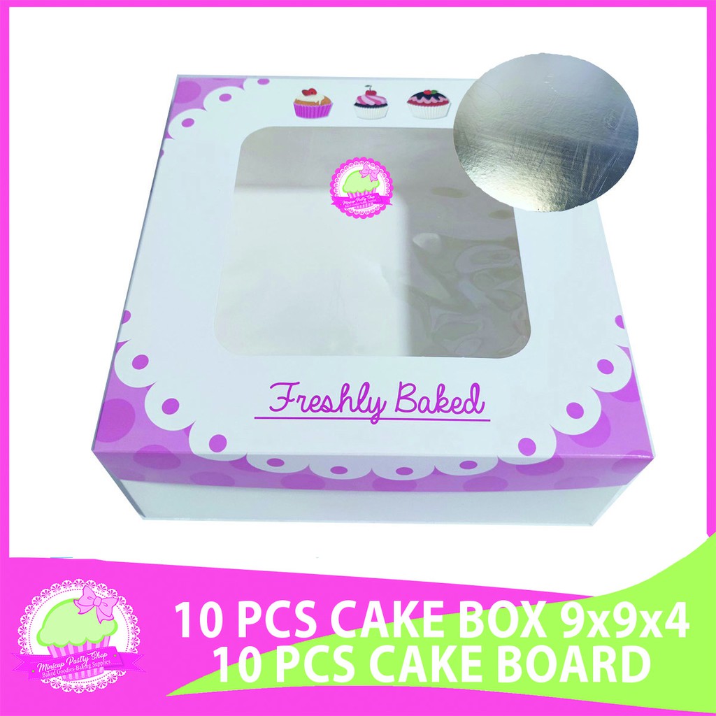 MPS | 10 sets Cake Box 9x9x4" - 9x9x5" With Cake Board 9" inches ...