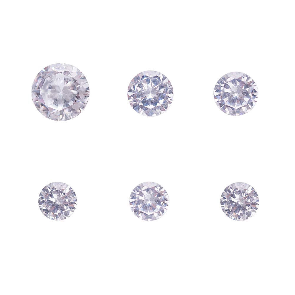 120 pcs 6 Sizes Clear Cubic Zirconia Stone Loose CZ Stones Faceted ...