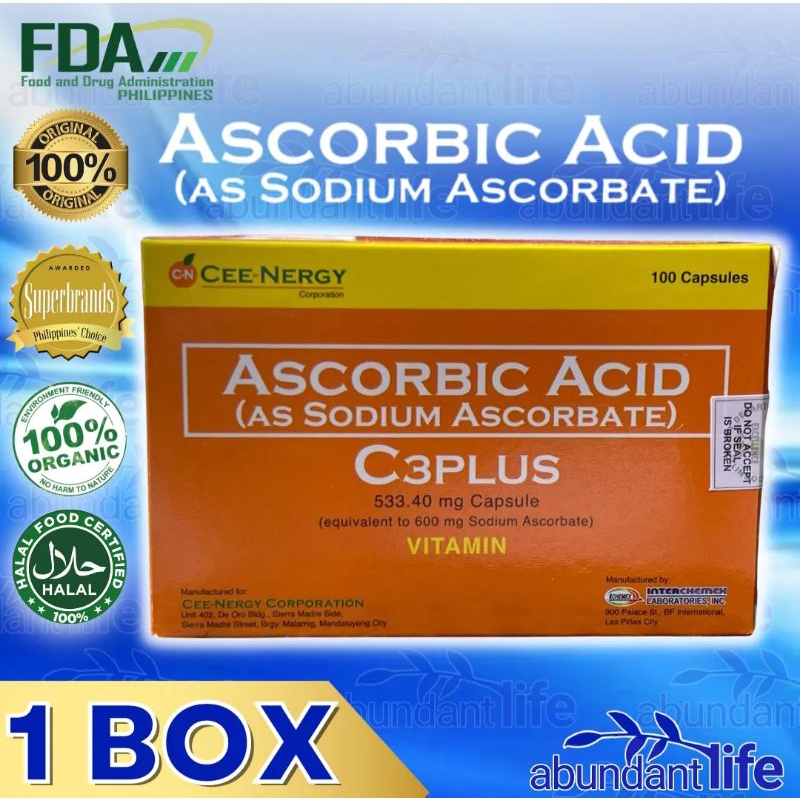 1 BOX C3 PLUS VITAMIN C 100 CAPSULES AUTHENTIC | Shopee Philippines