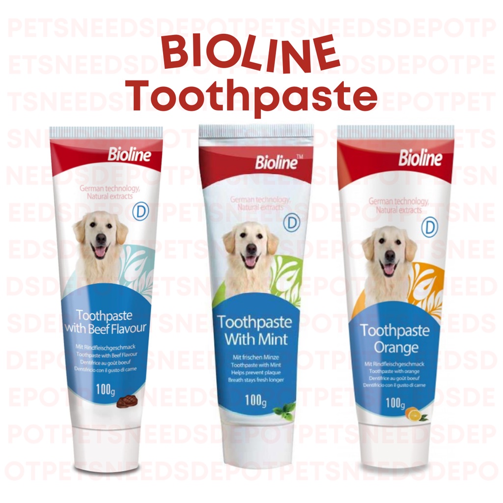 Bioline Pet Toothpaste 100 Grams Flavored Mint Beef Orange | Shopee ...