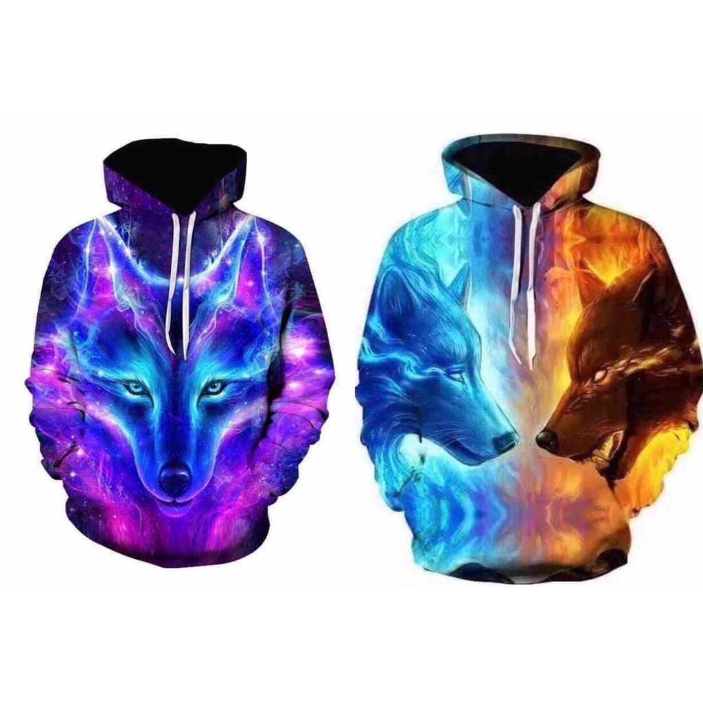 3D printed wolf design sweater hoodie jacket for men | Shopee Philippines