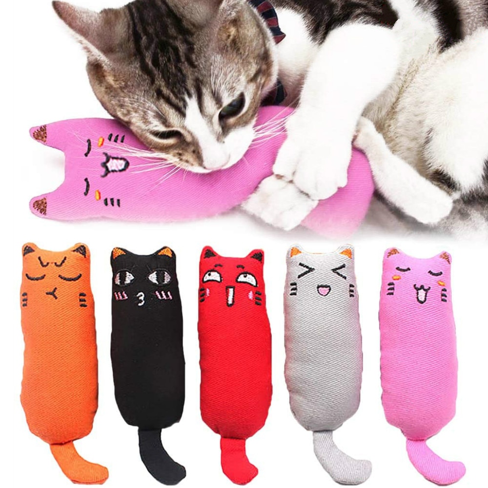 Interactive Cat Grinding Catnip Chew Toy Funny Plush Cat Toy Pet Kitten ...
