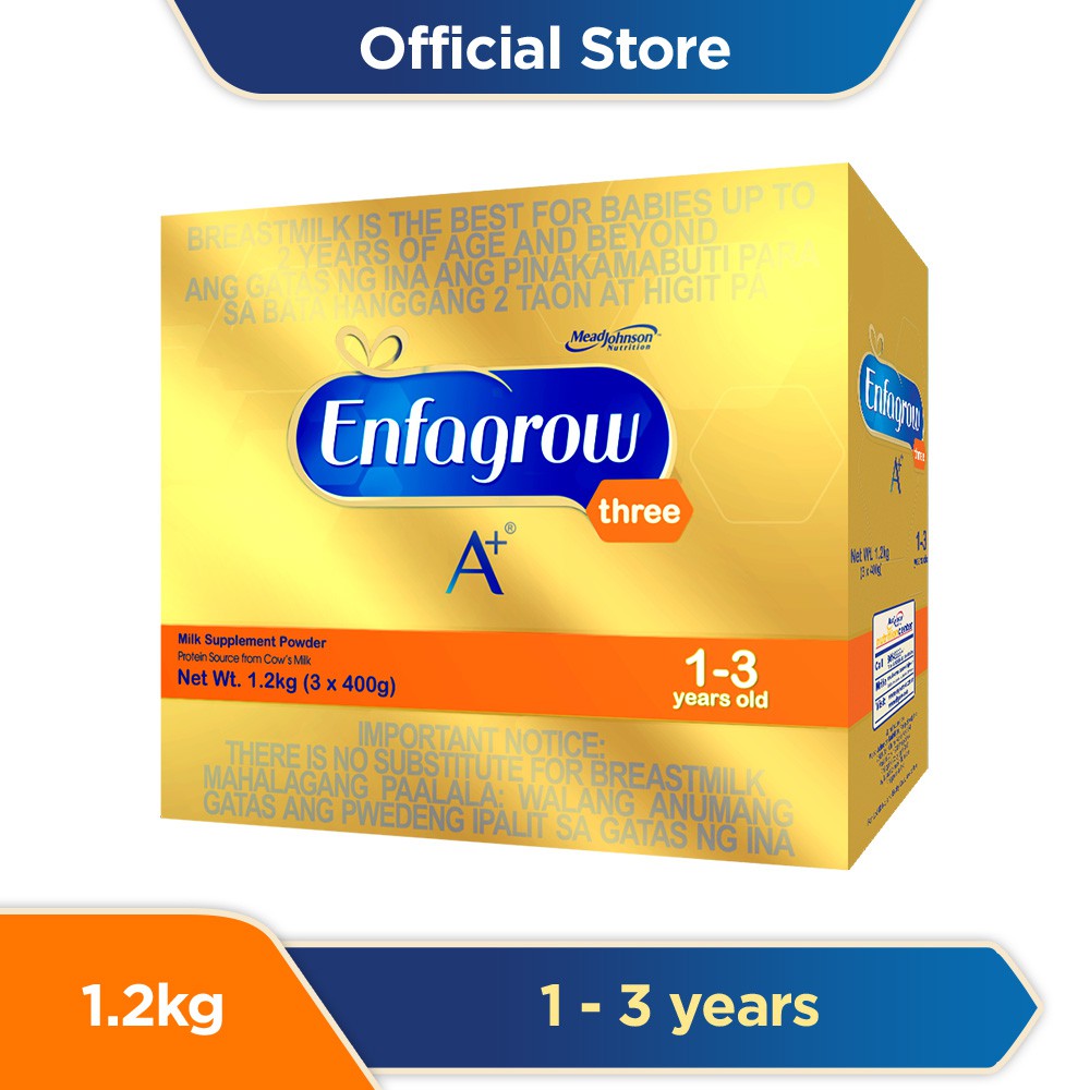 Enfagrow A+ Three Milk Supplement Powder for 1-3 Years Old 1.2kg ...