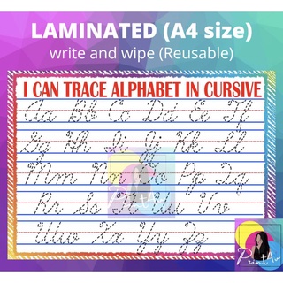 Cursive Tracing name alphabet letters reusable waterproof | Shopee ...