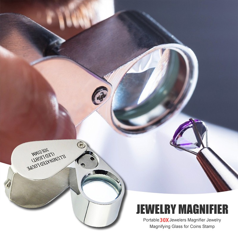 Folding Jewelry Magnifying Glass Pocket Size Jewelry Loupe Magnifier